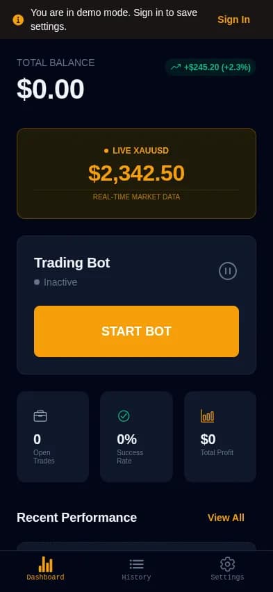 XAUUSD MT5 Bot Mobile