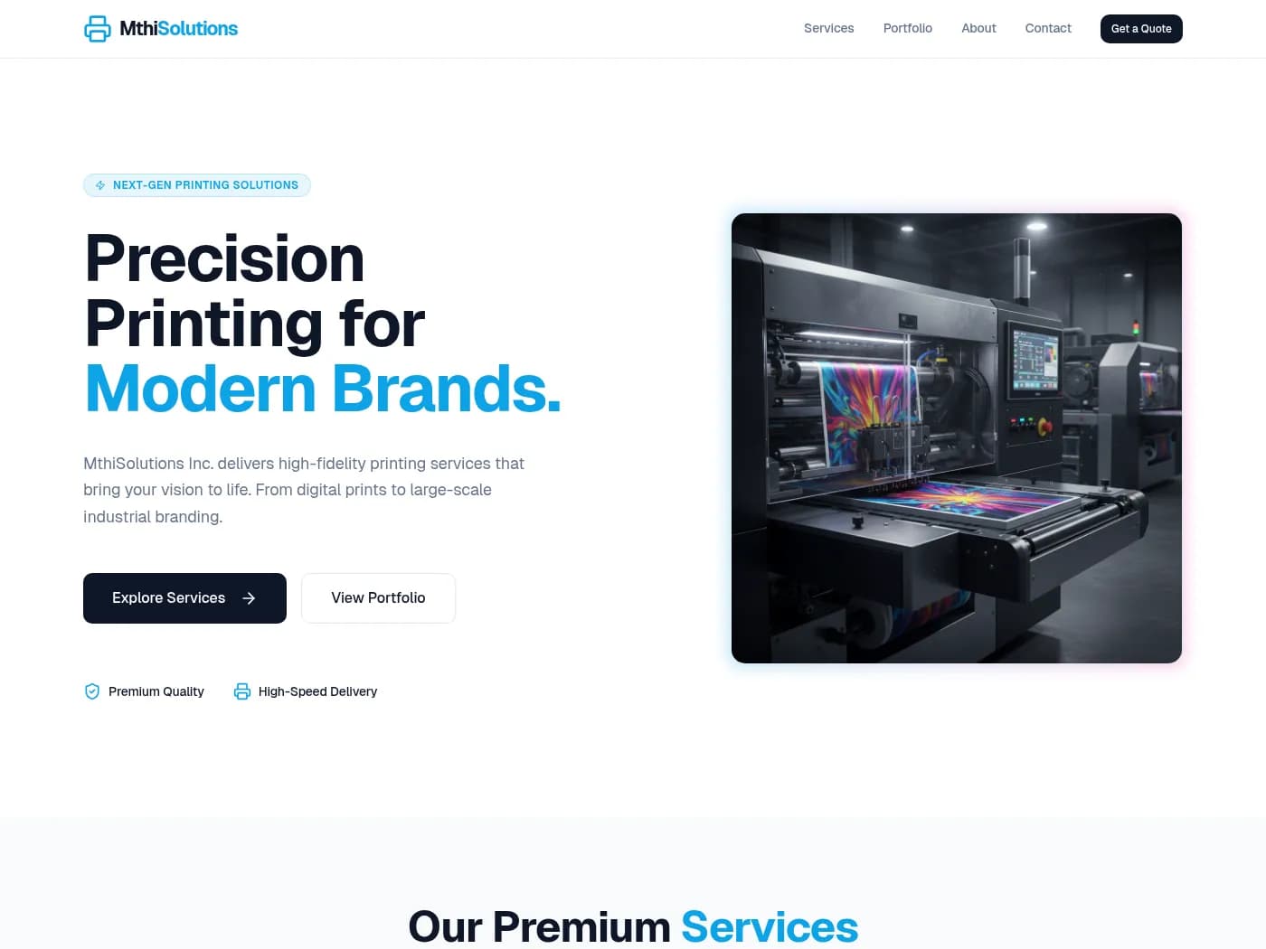 MthiSolutions Landing Page