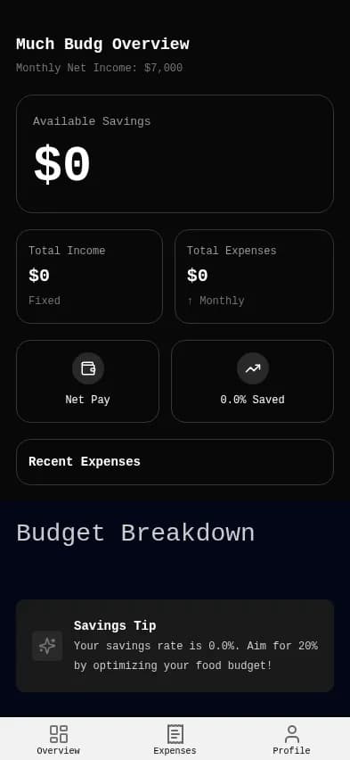Much Budg Budget App