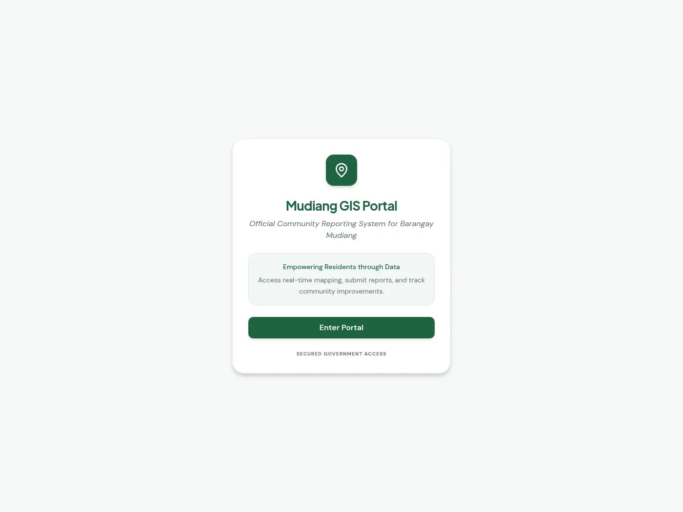 Mudiang GIS Portal