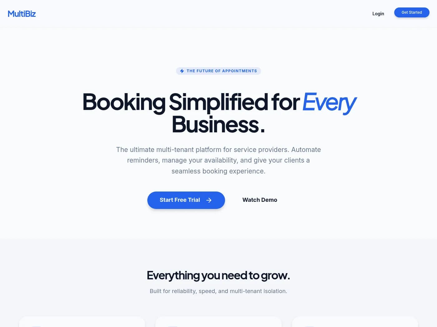 MultiBiz Appointment Platform