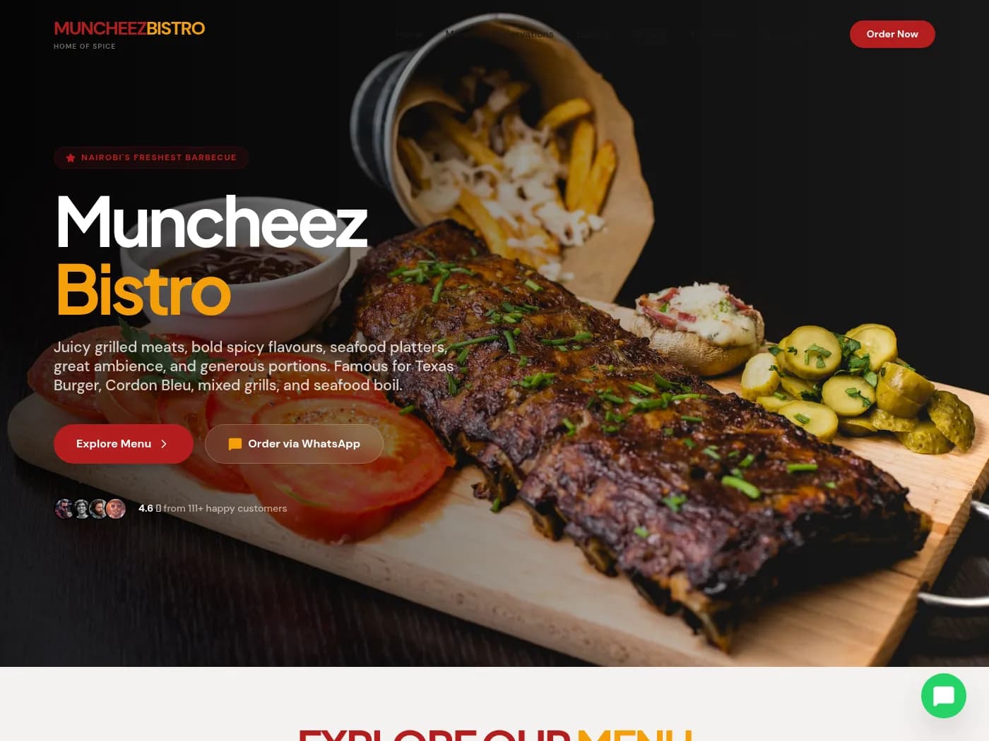 Muncheez Bistro Web Experience