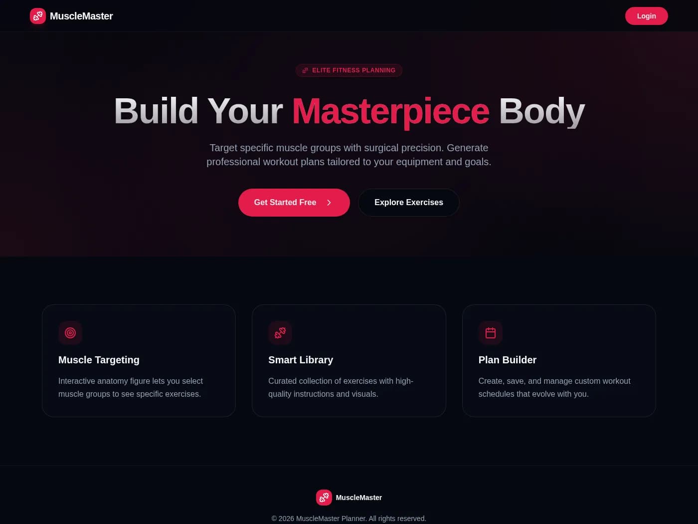 MuscleMaster Planner
