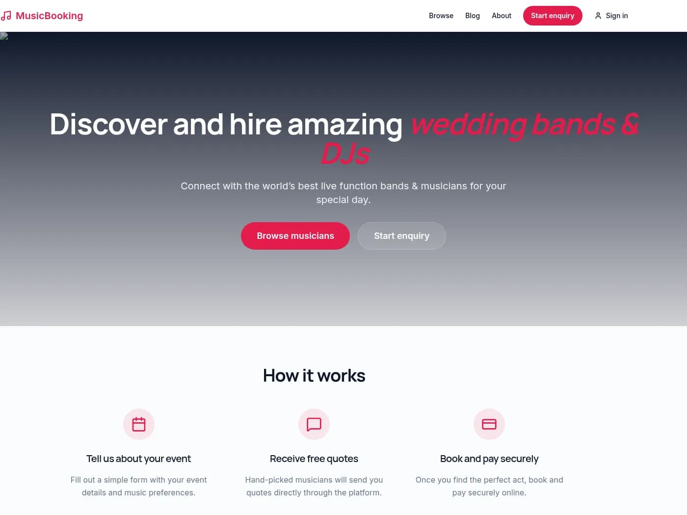 MusicBooking Clone