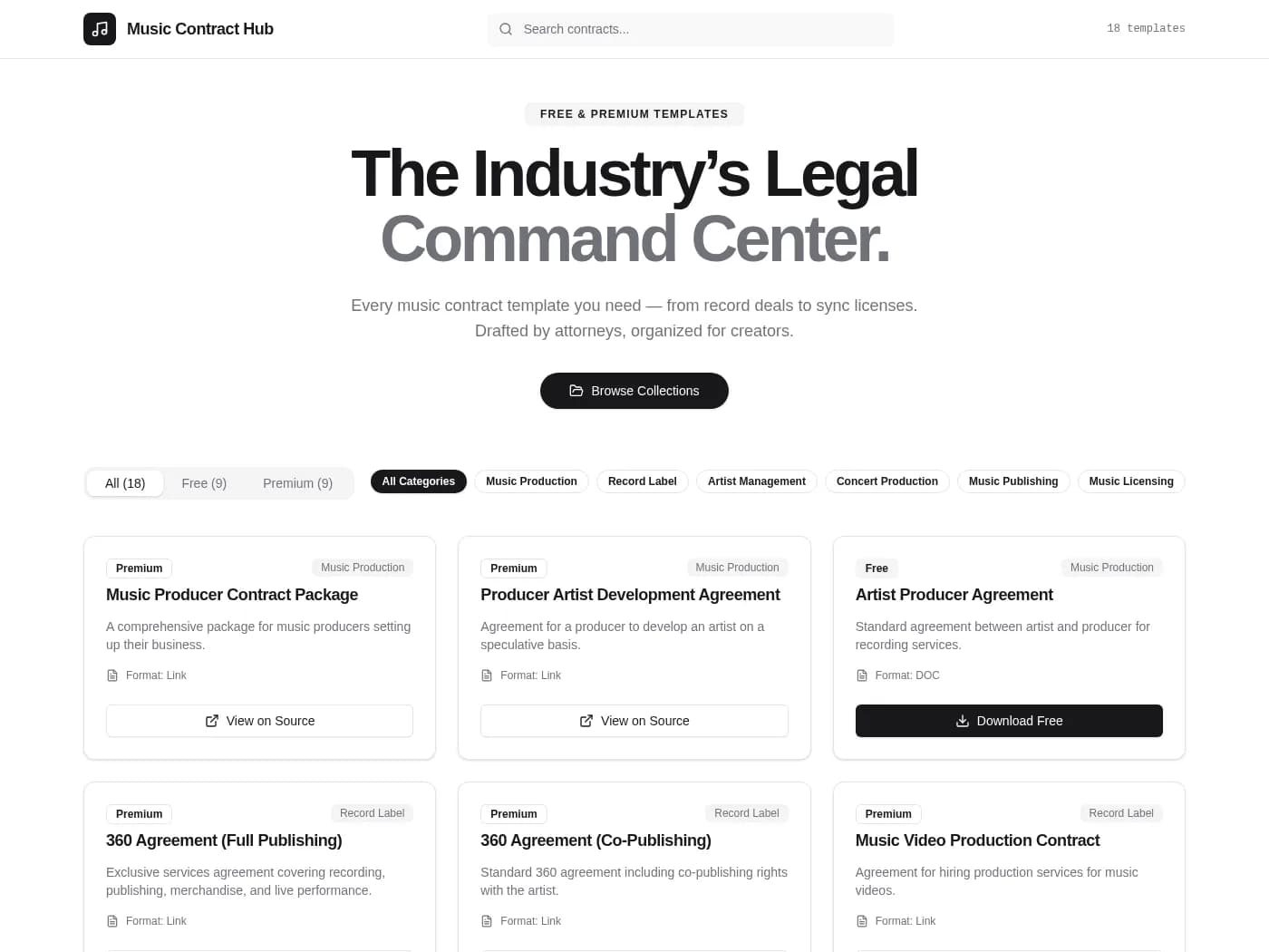 Music Contract Hub