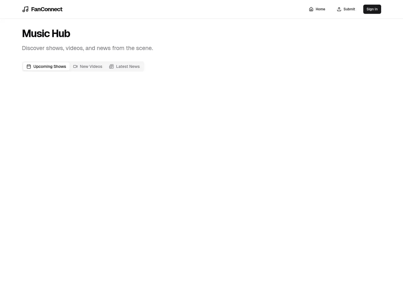 FanConnect Music Hub