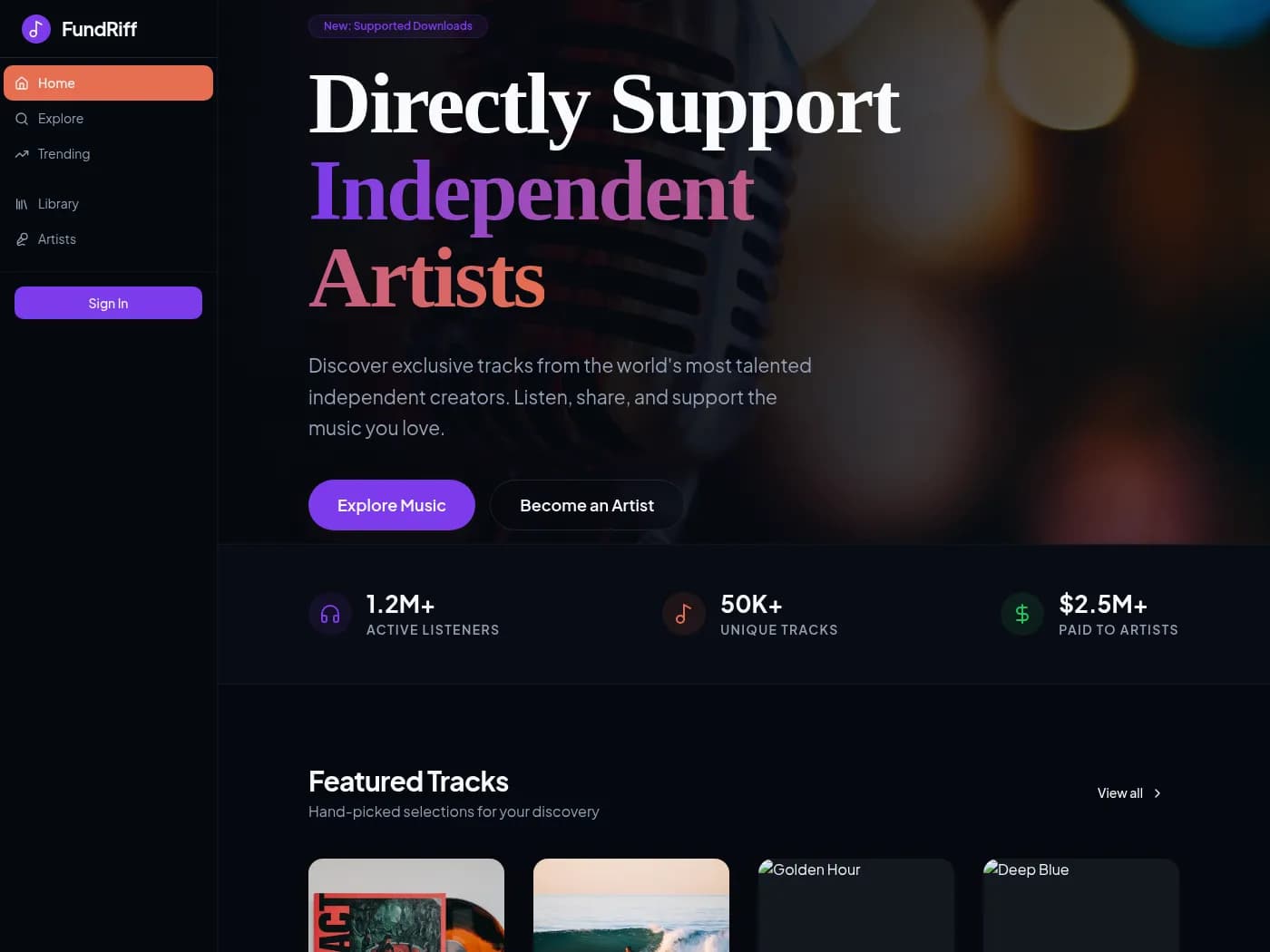 FundRiff Music Site