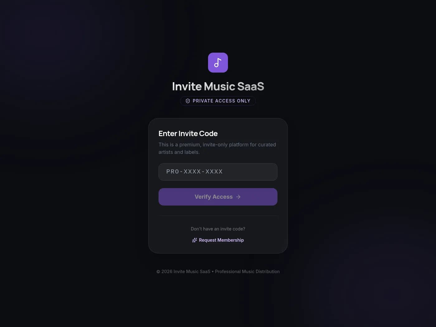 Invite Music SaaS