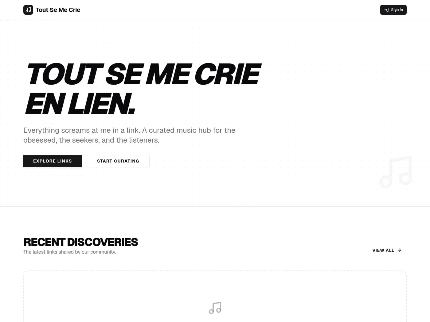 Tout Se Me Crie Music Hub