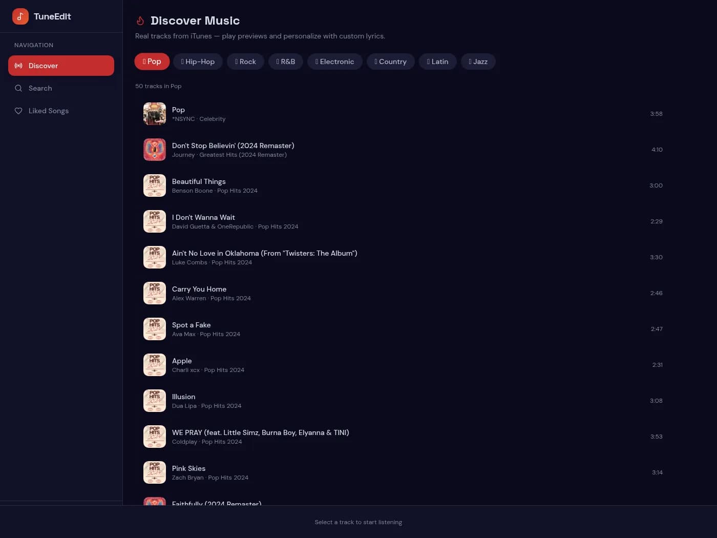 TuneEdit Music App