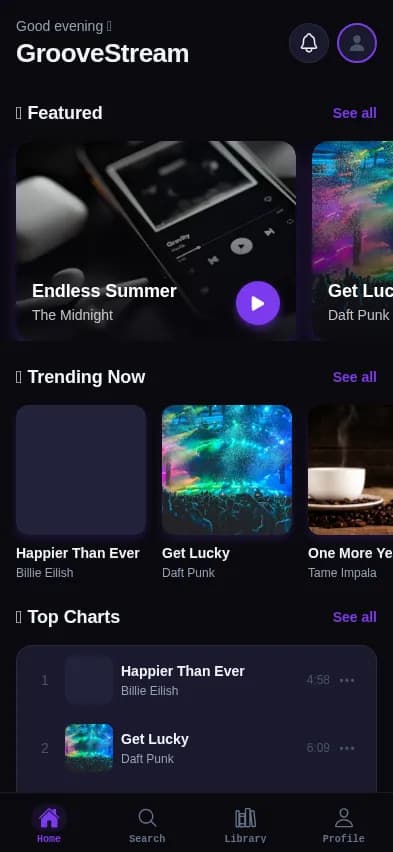 GrooveStream Music App