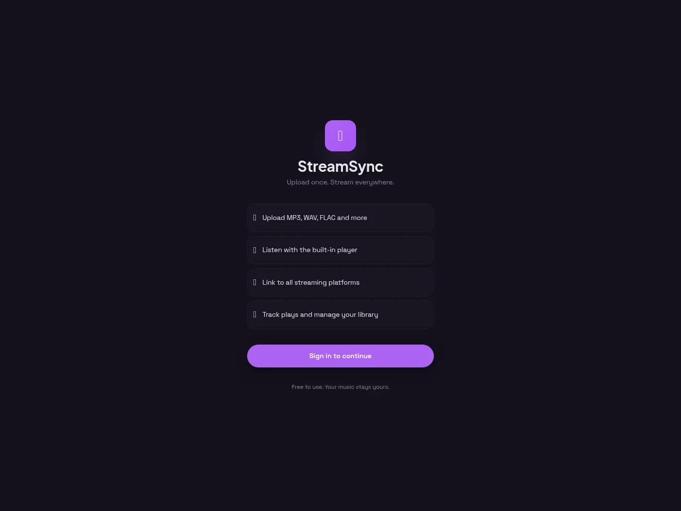 StreamSync Music Uploader