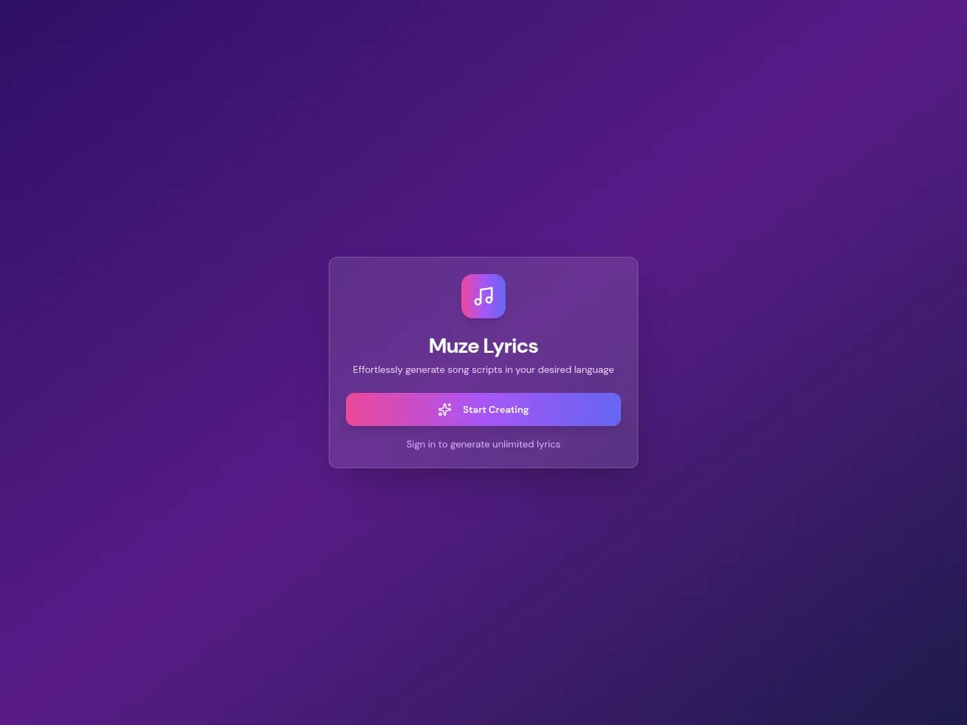 Muze Lyrics Generator