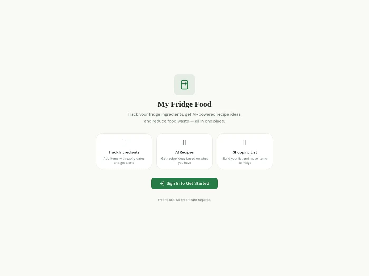 My Fridge Food App