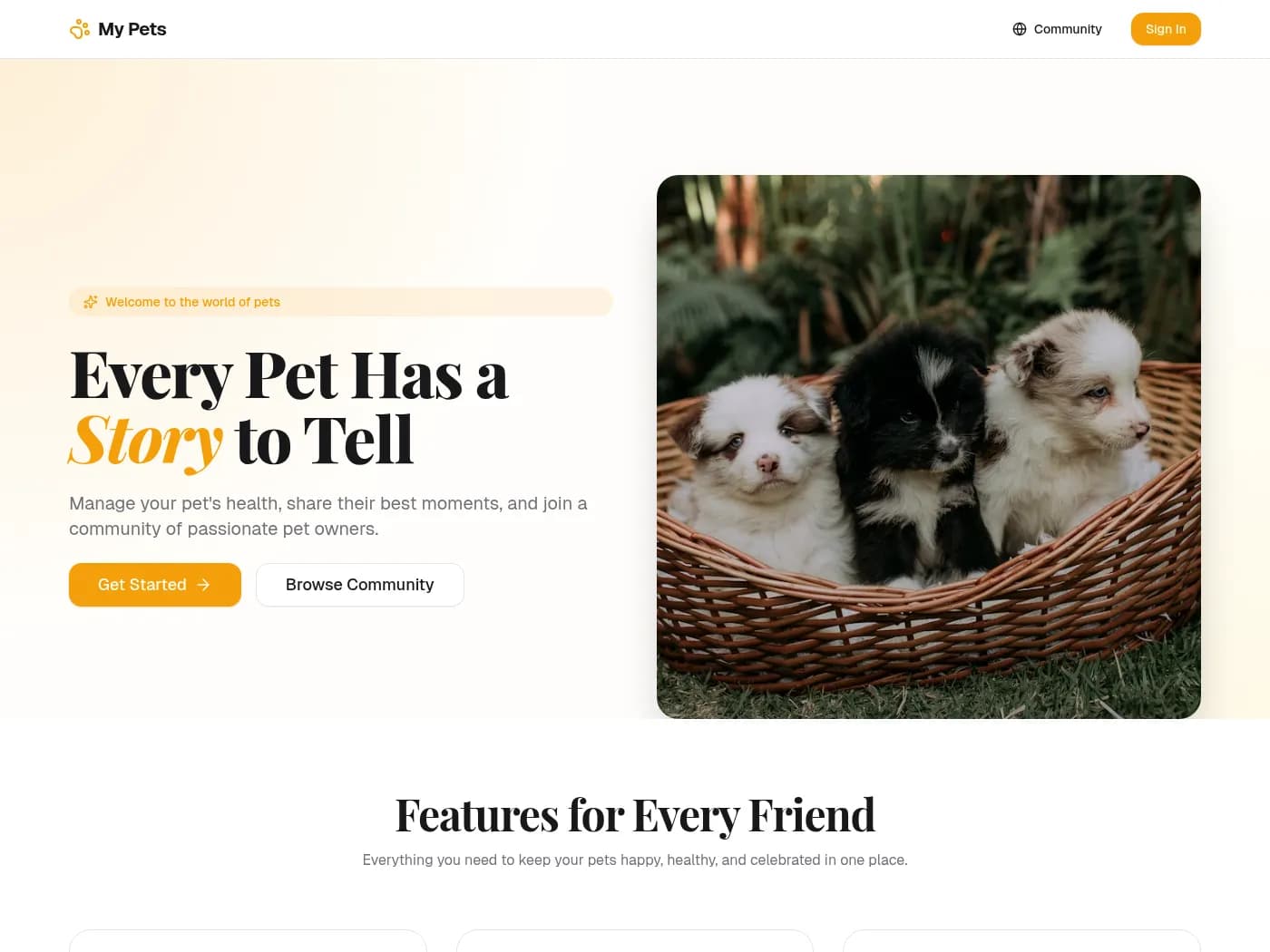 My Pets Website
