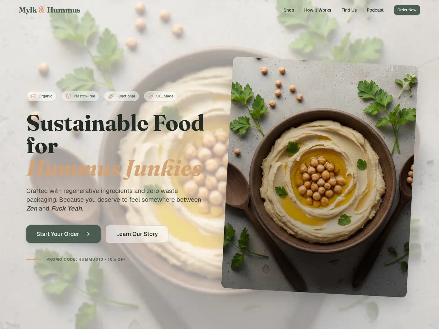 Mylk & Hummus Website
