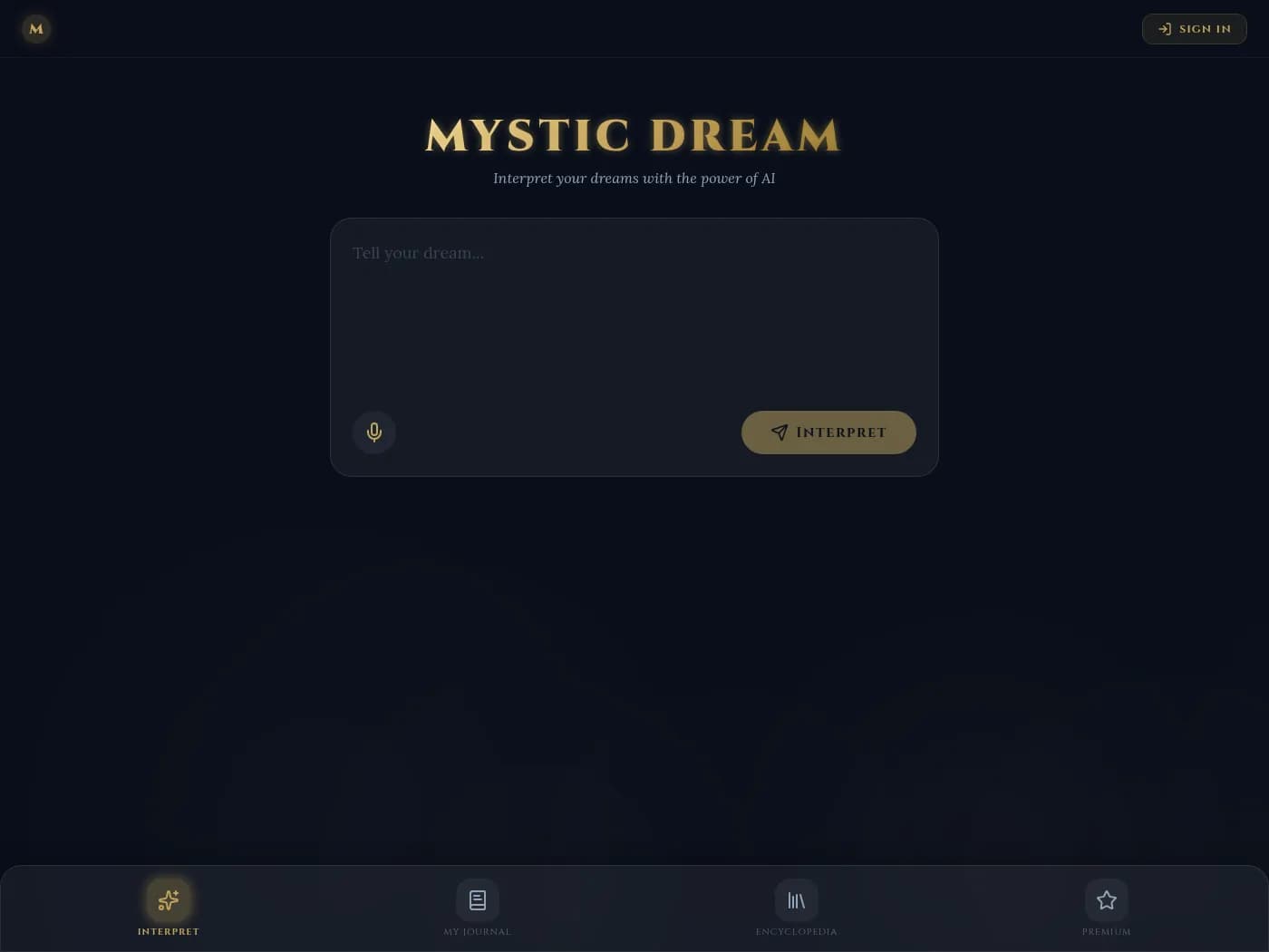 Mystic Dream Interpreter