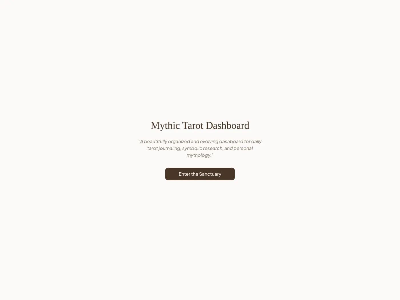 Mythic Tarot Dashboard