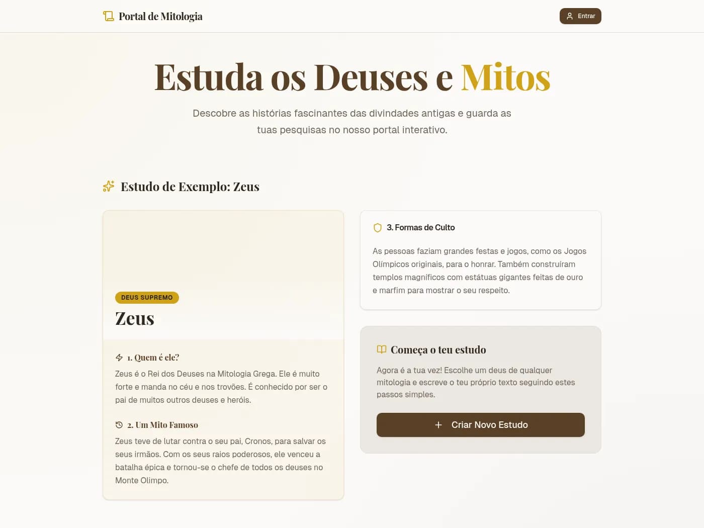 Mythology Study Portal