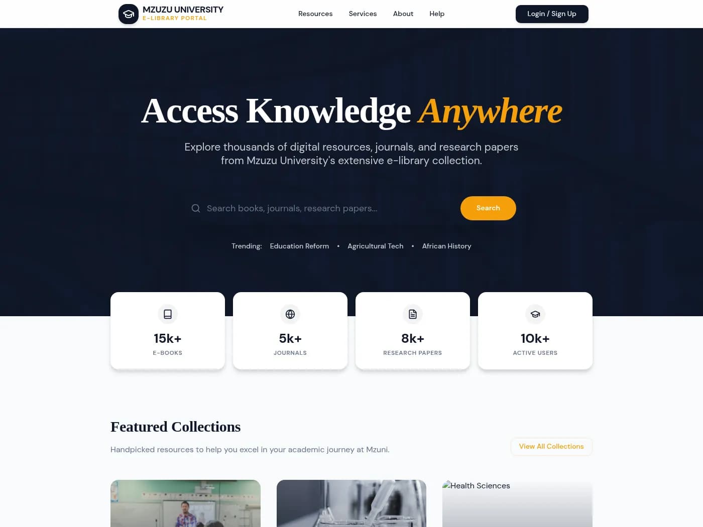 Mzuzu E-Library Portal