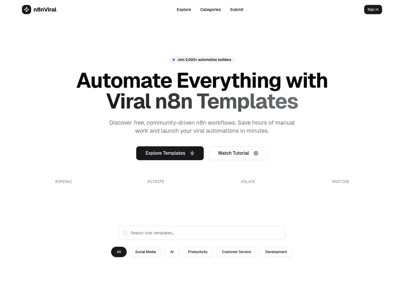 Viral n8n Template Hub