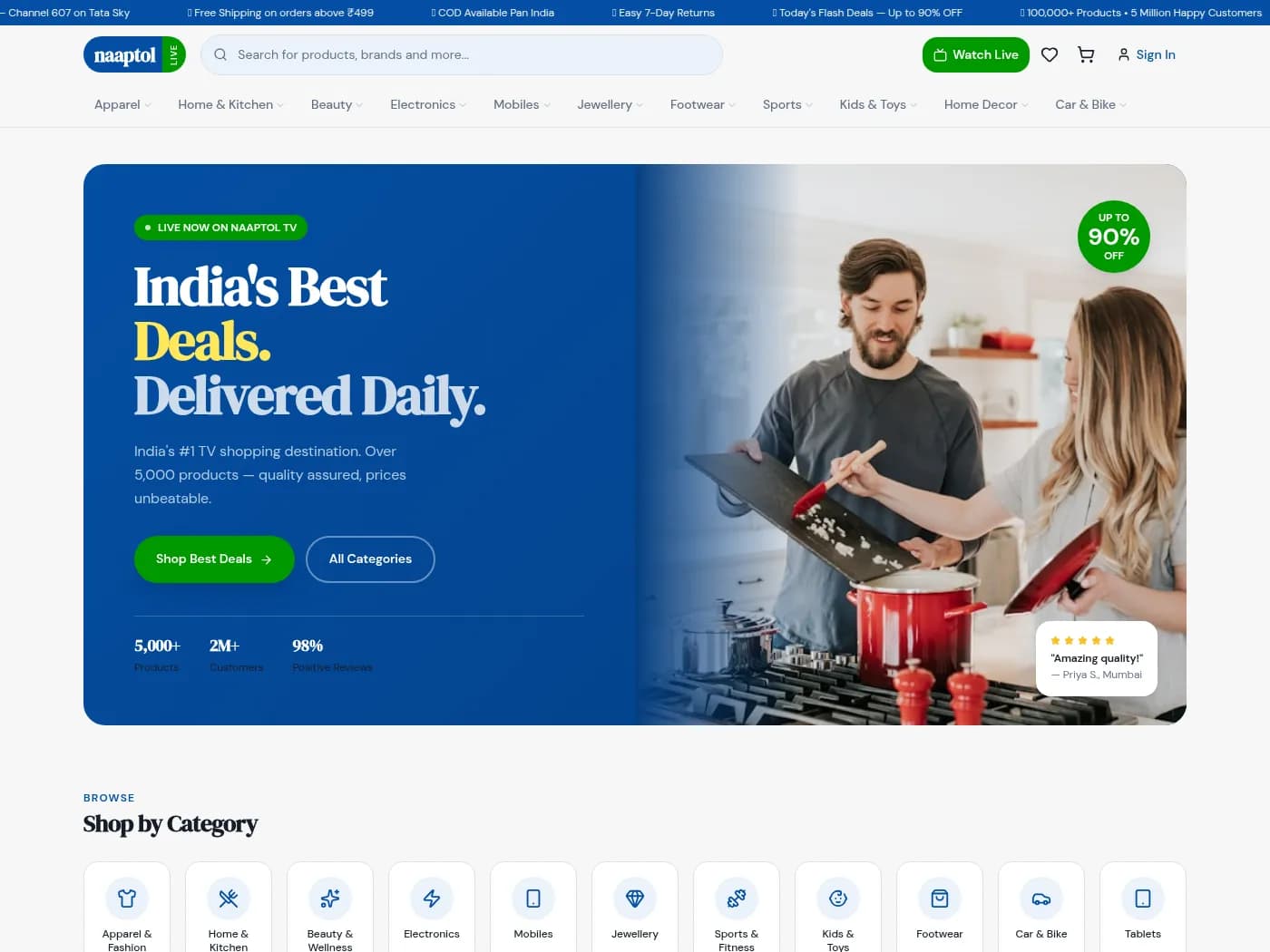 Naaptol Minimal Redesign