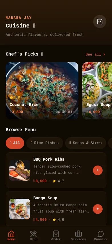 Nababa Jay Cuisine App