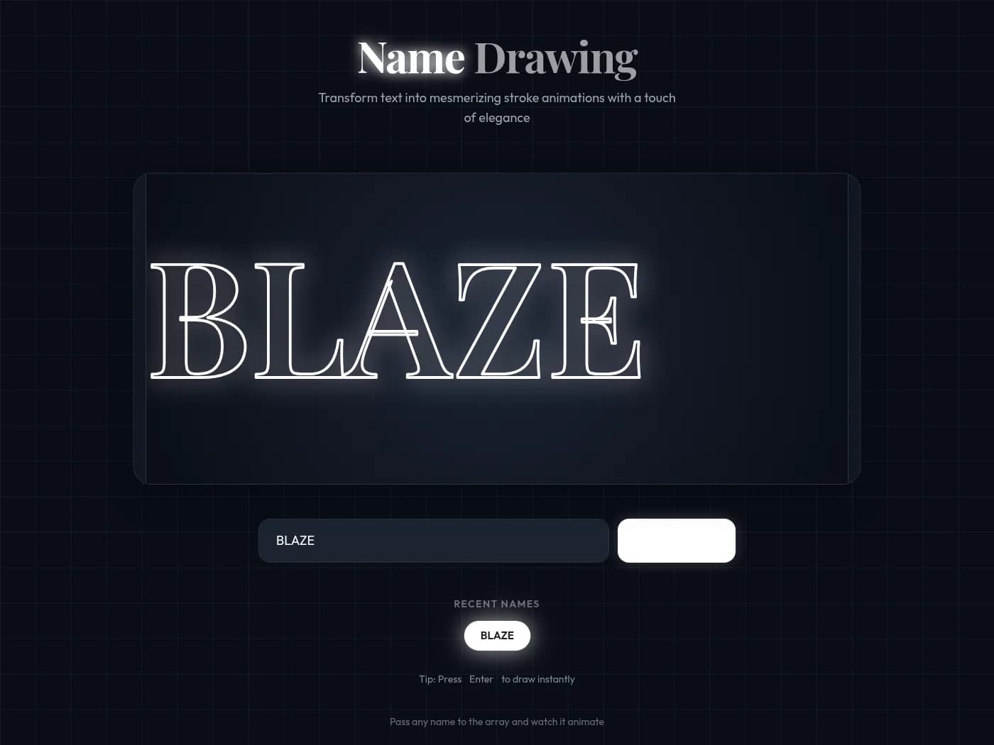 Name Drawing Effect