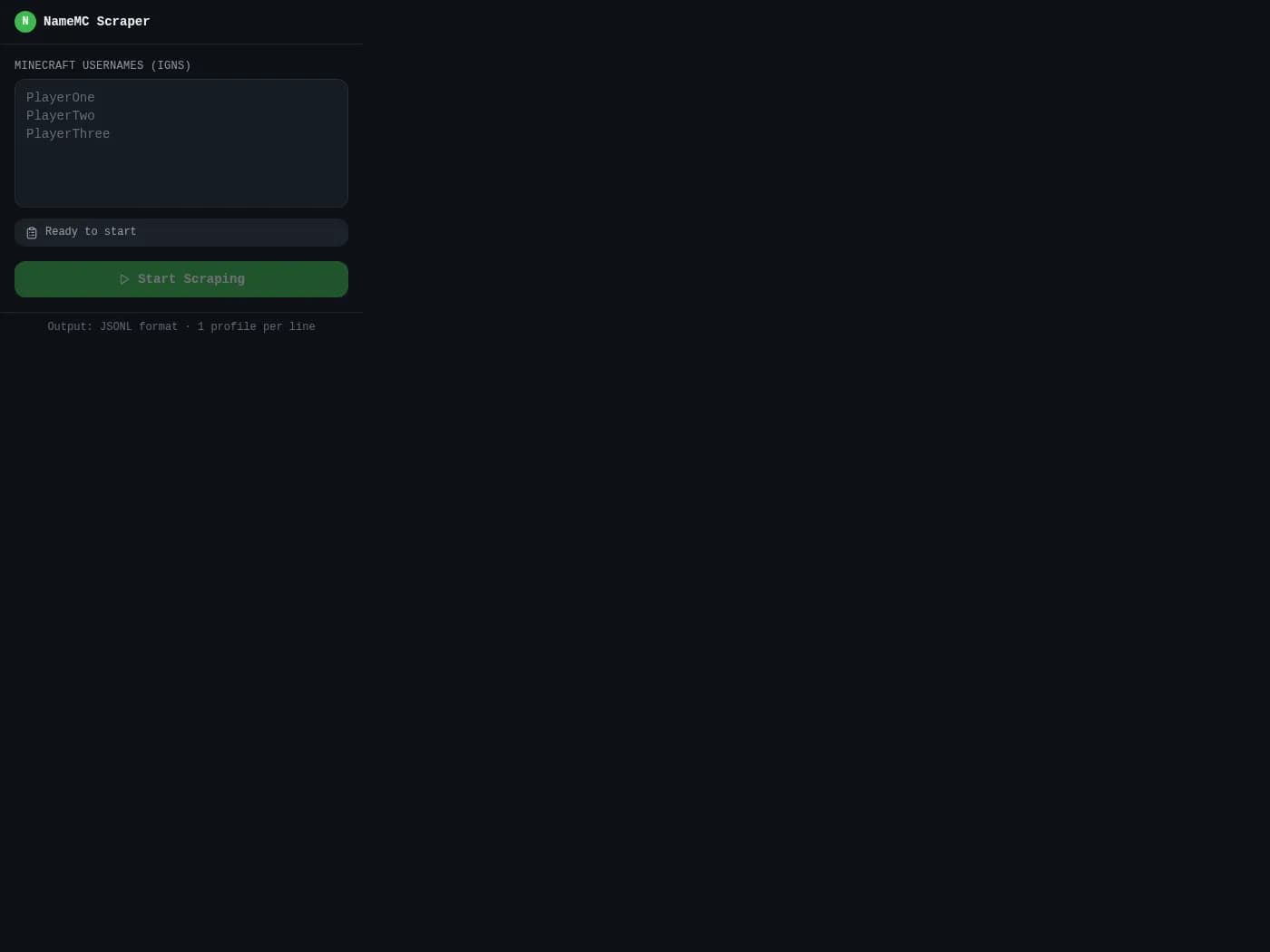 NameMC Scraper Extension