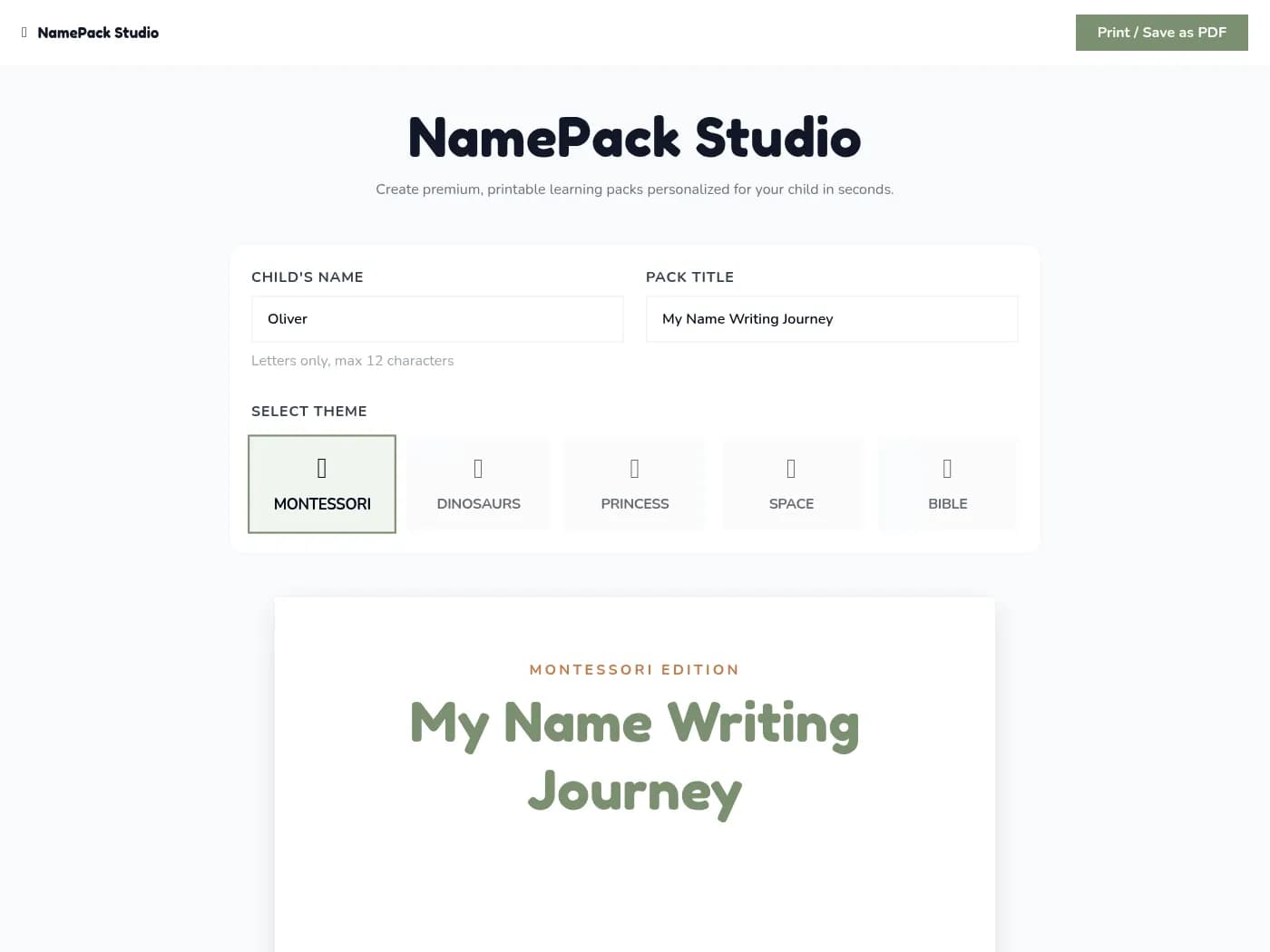 NamePack Studio