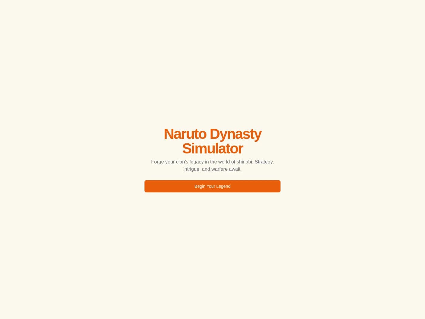 Naruto Dynasty Simulator