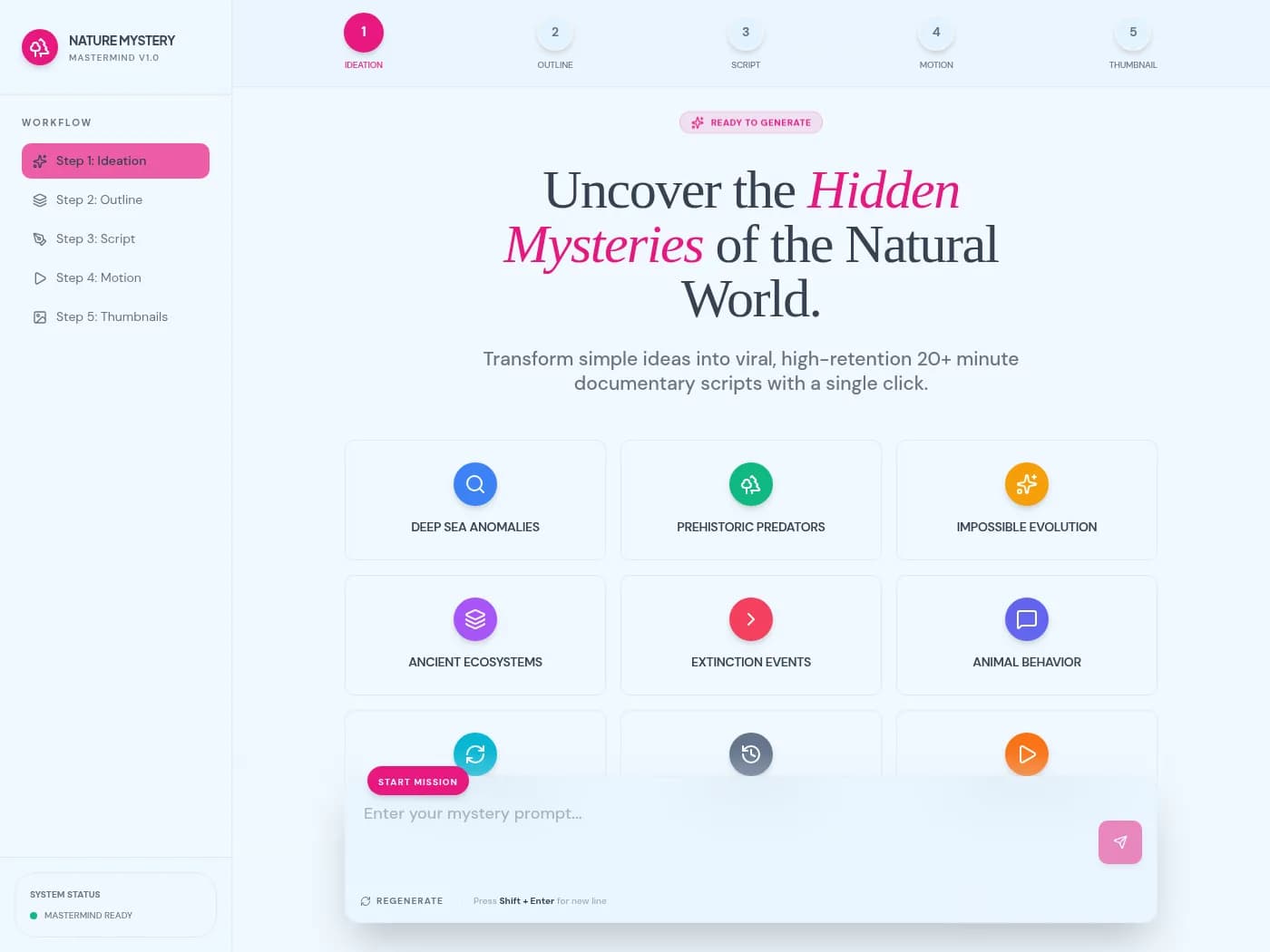 Nature Mystery Script Builder
