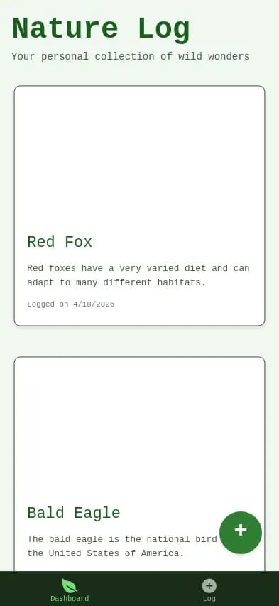 Nature Log Dashboard