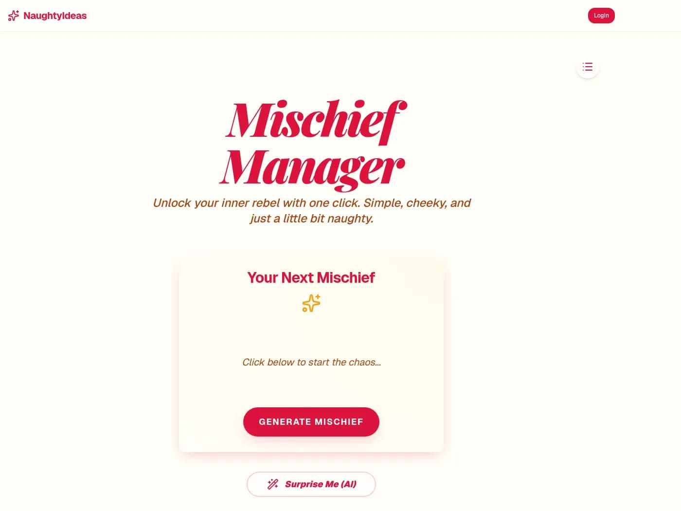 Naughty Ideas Generator