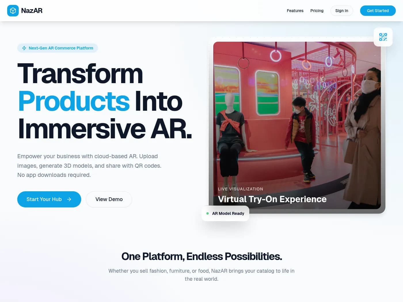 NazAR AR Commerce Hub