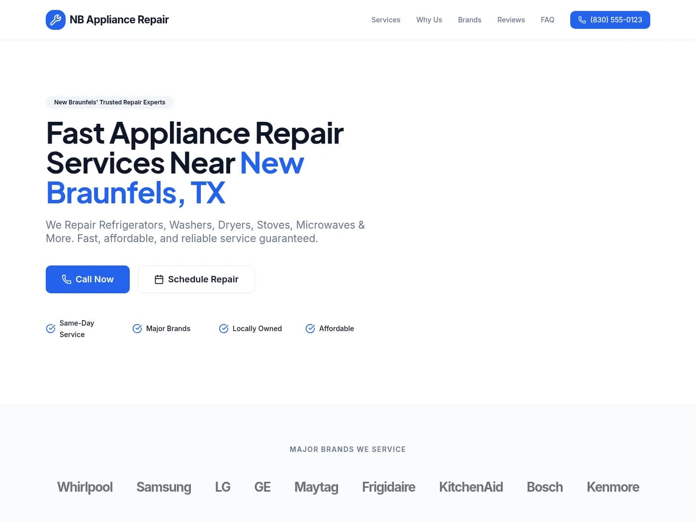 NB Appliance Repair Site