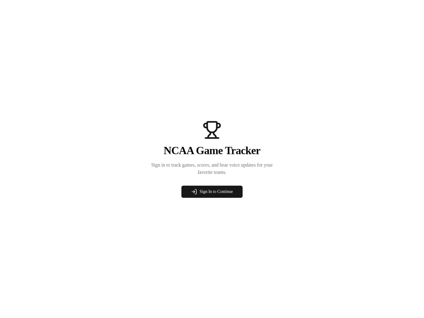 NCAA Game Tracker