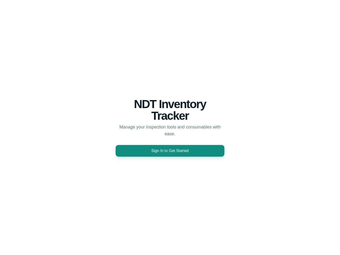 NDT Inventory Tracker
