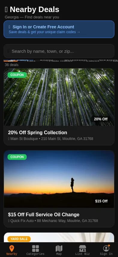 Nearby Deals Finder