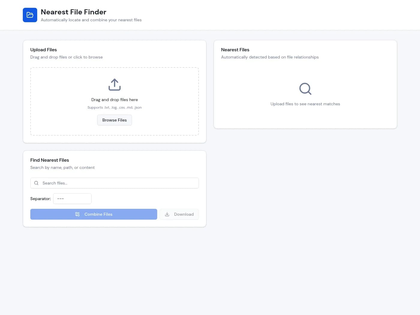 Nearest File Finder
