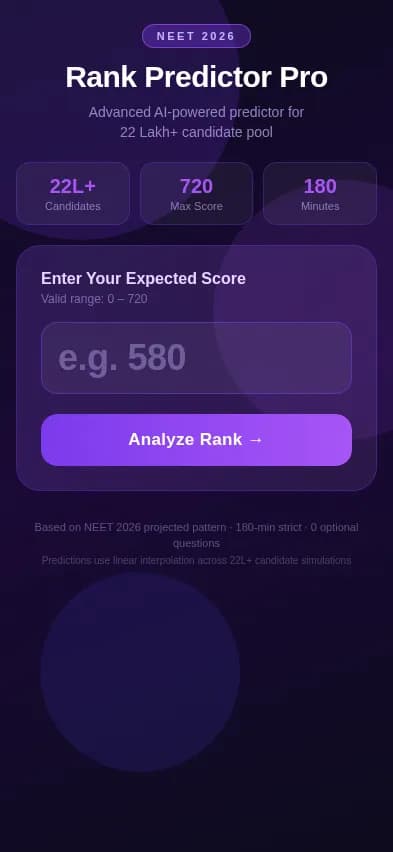 NEET Rank Predictor Pro