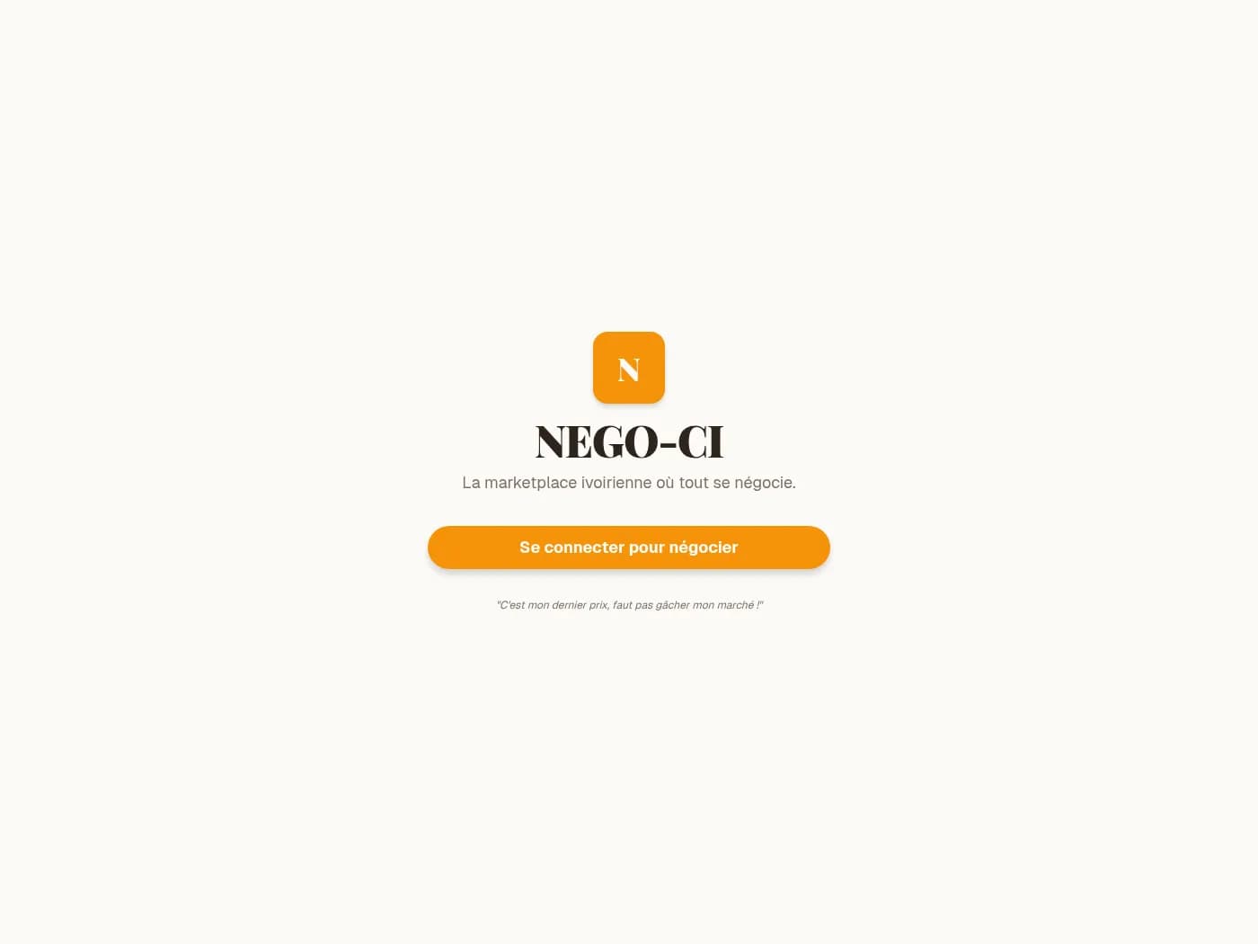 NEGO-CI Marketplace