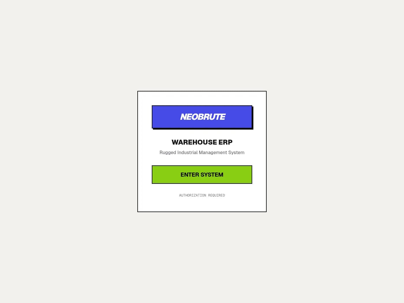 NeoBrute Warehouse ERP