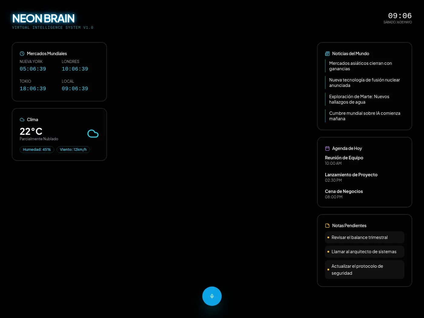 Neon Brain Dashboard