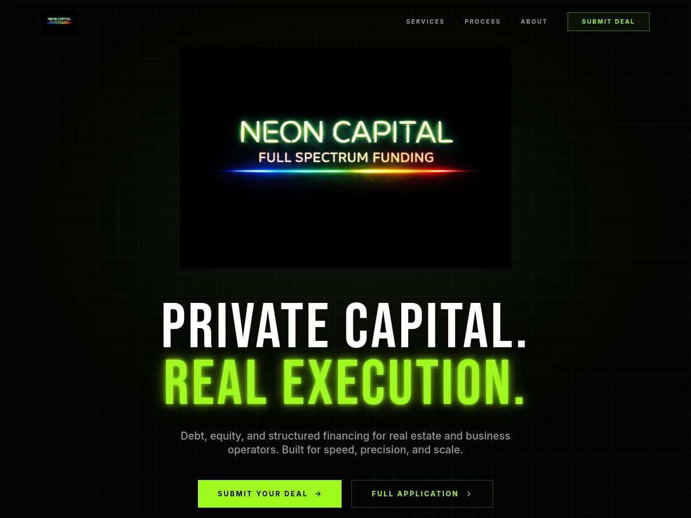 Neon Capital Web Experience