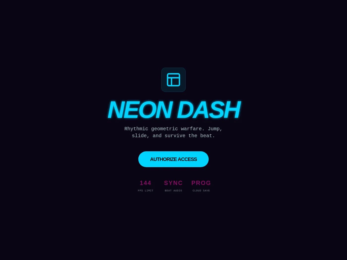 Neon Dash Platformer