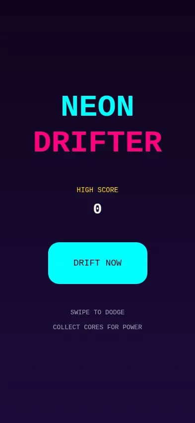 Neon Drifter 3D Runner