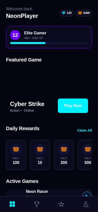 Neon Gamer Hub