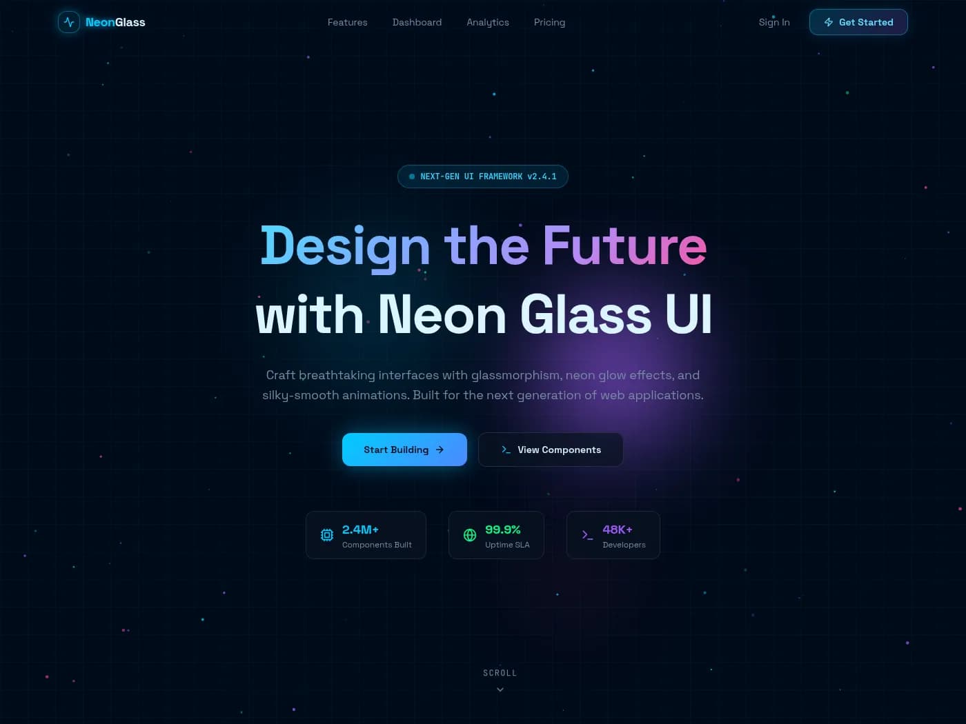 NeonGlass Dashboard UI