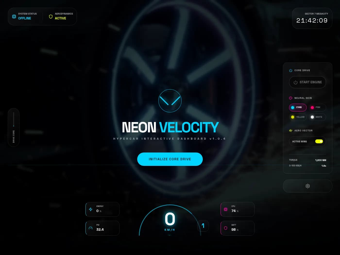 Neon Velocity Hypercar